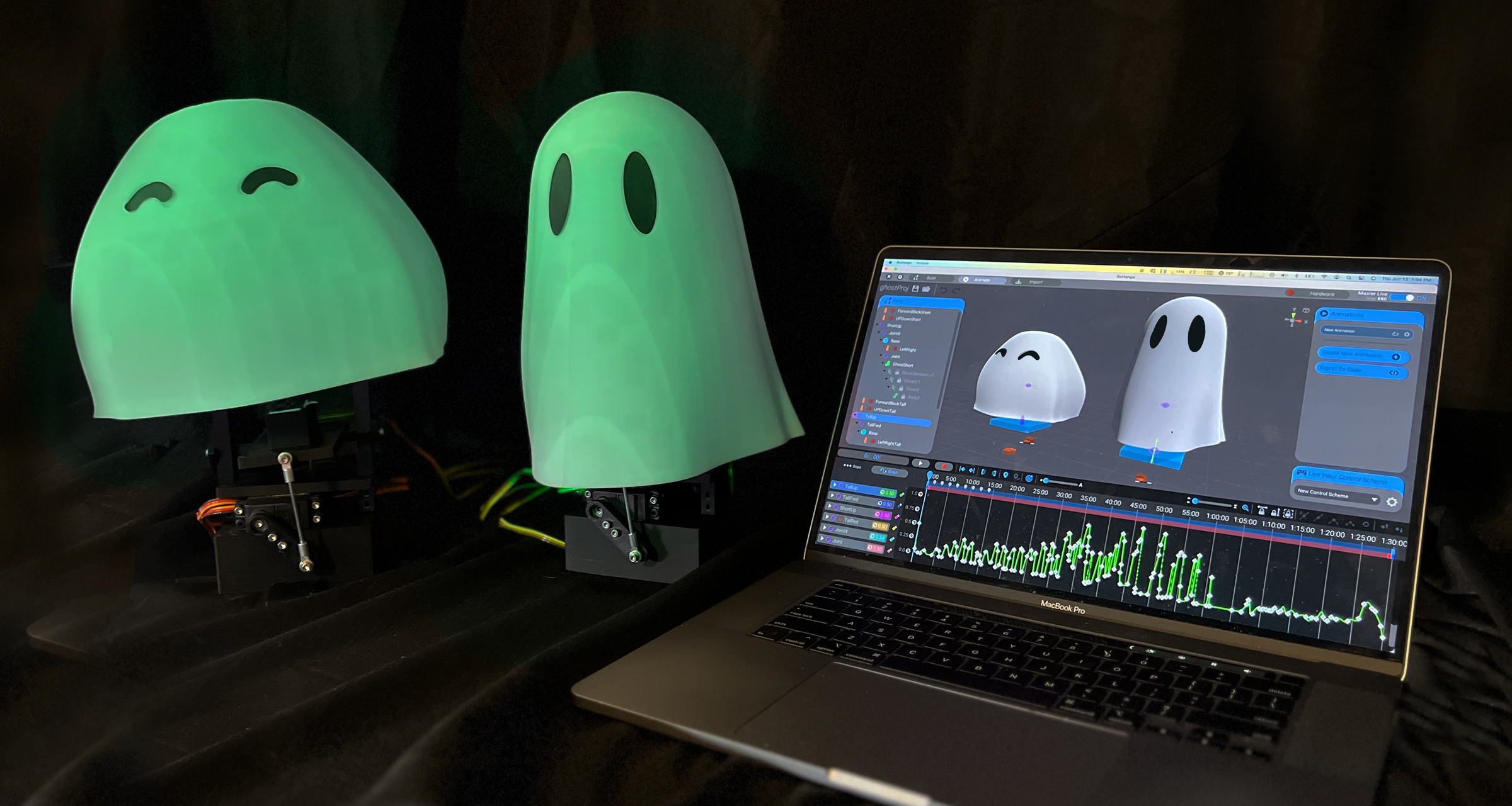 3D Print an Animatronic: Bottango Singing Ghosts